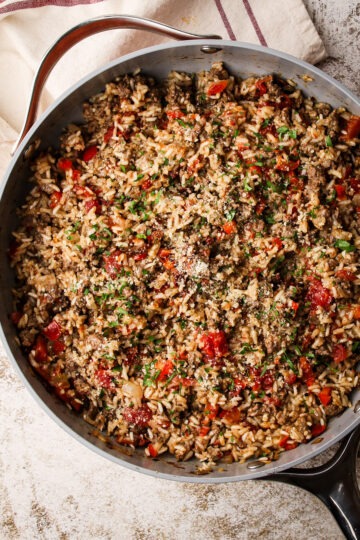 Italian Ground Beef and Rice Skillet - Everyday Family Eats