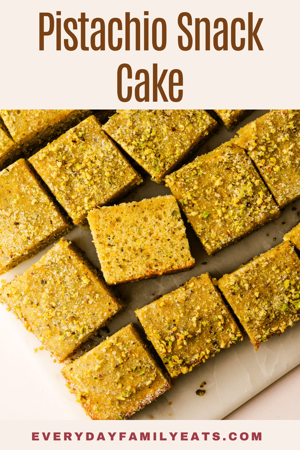 Italian Pistachio Snack Cake - Everyday Family Eats