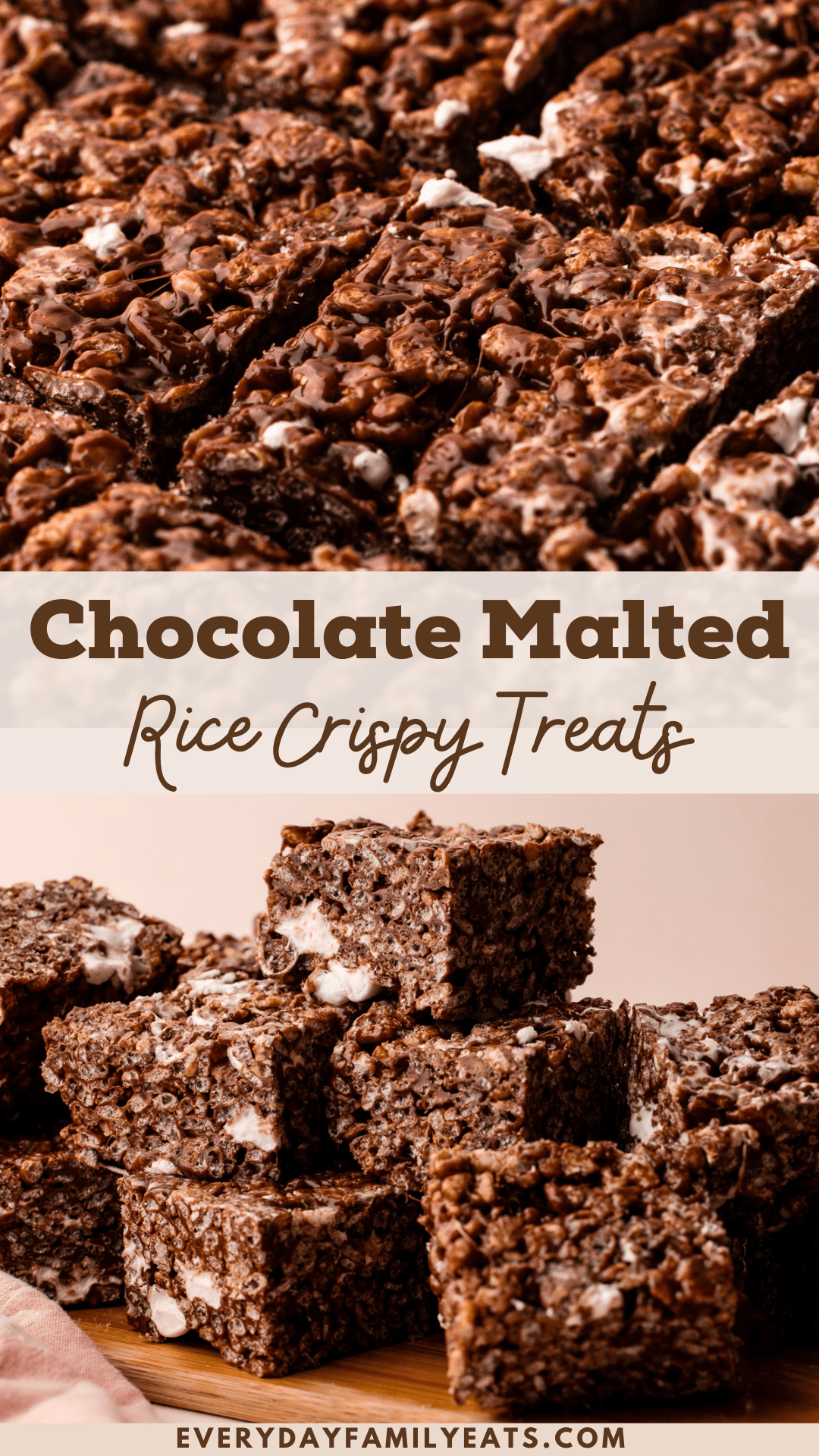 Malted Chocolate Rice Crispy Treats - Everyday Family Eats
